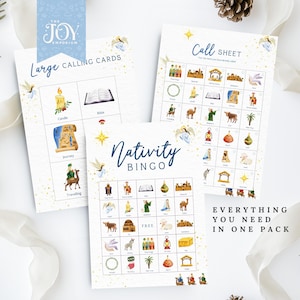 Nativity Bingo Game | 50 Printable Cards | Christmas Nativity Bingo ...