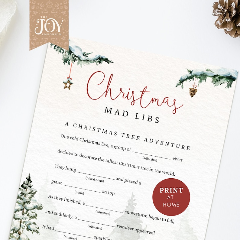 Christmas Mad Libs Game | Printable Holiday Fun | Family Activity ...