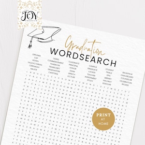 Graduation Word Search Printable Game | Fun Graduation Activity for ...