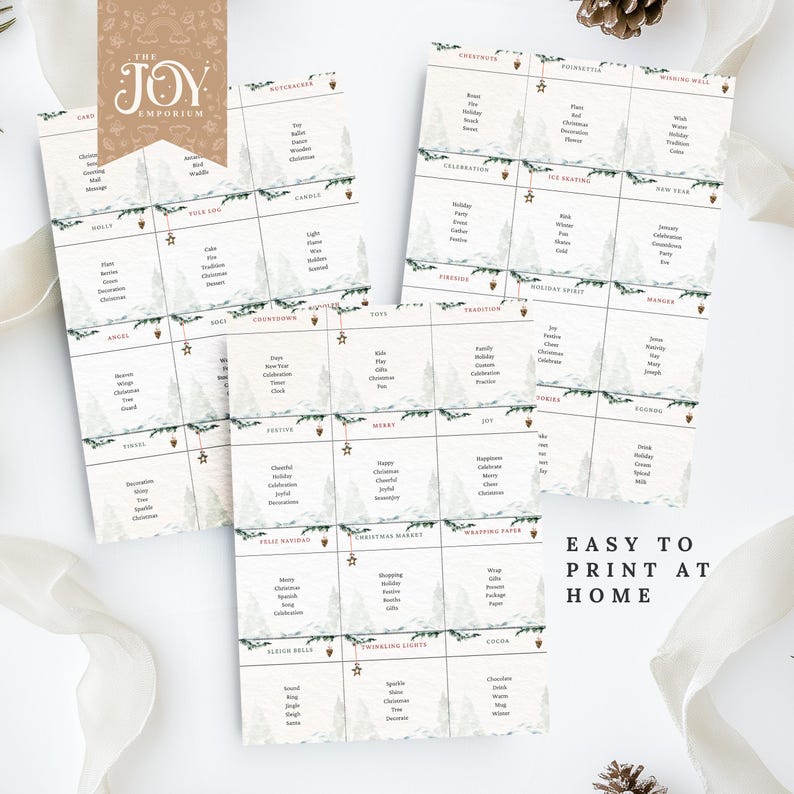 Christmas Forbidden Words | Fun Taboo Game | Printable Family Game ...