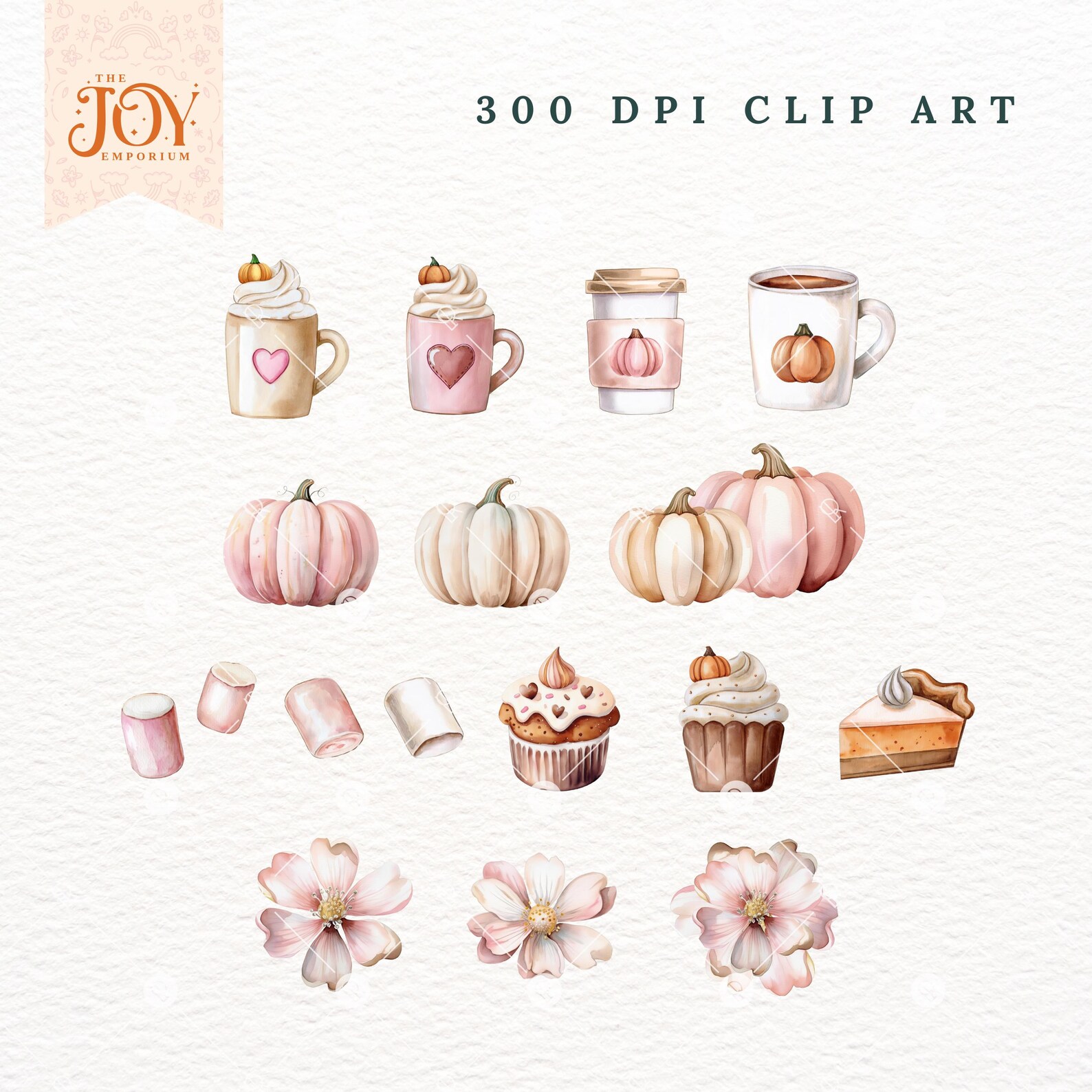 Cute Pumpkin Spice Clip Art | Autumn Clip Art | Watercolour Fall ...