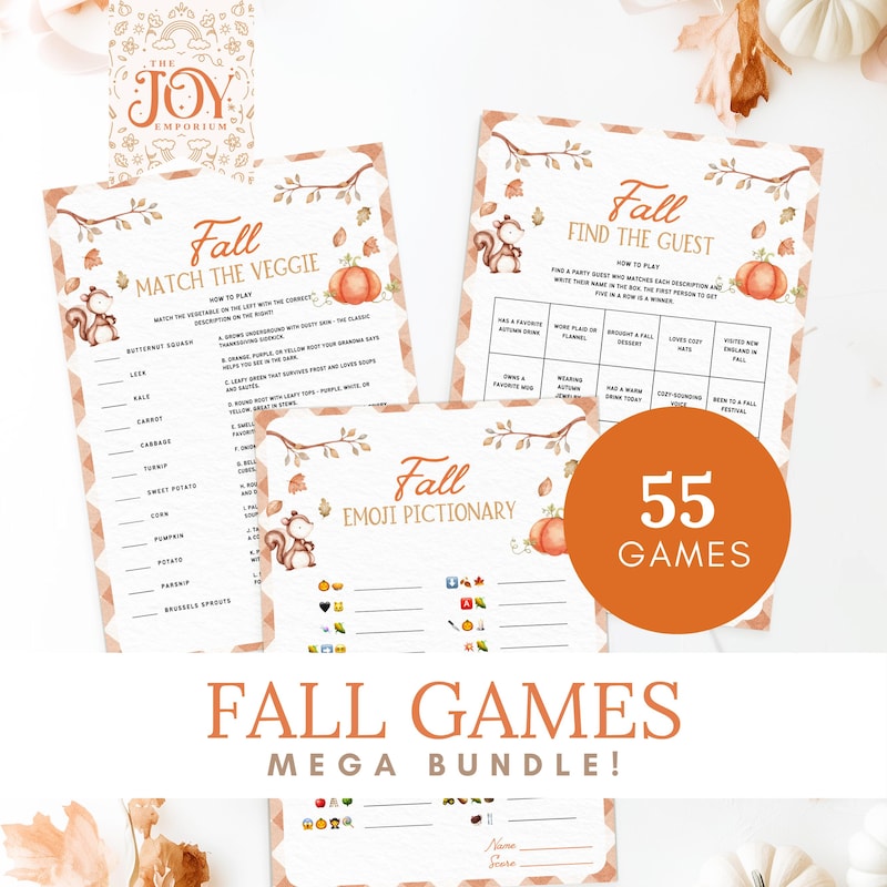 Autumn Games Printable - Etsy
