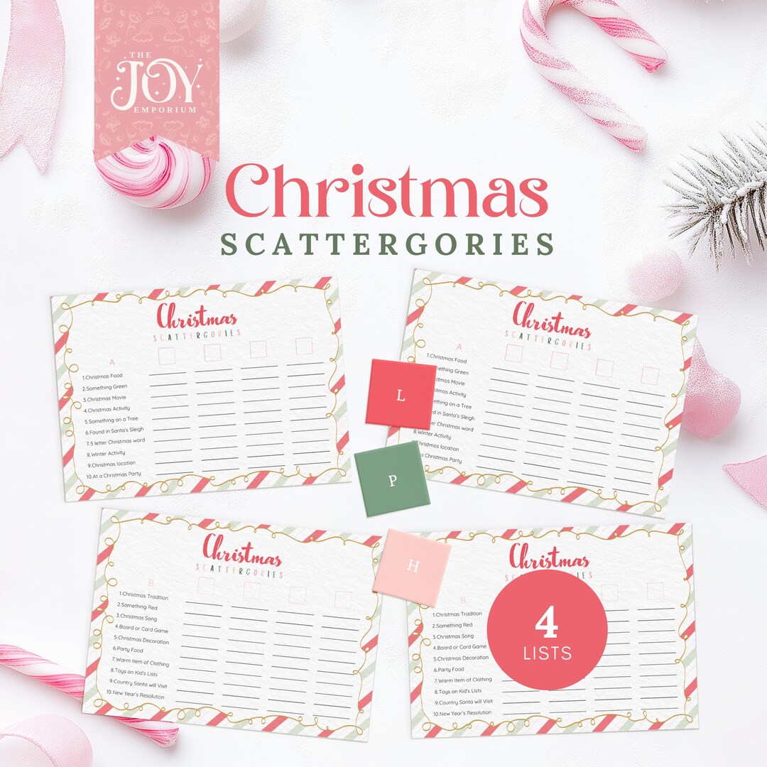 Christmas Scattergories Game | Christmas Party Games | Fun Family ...