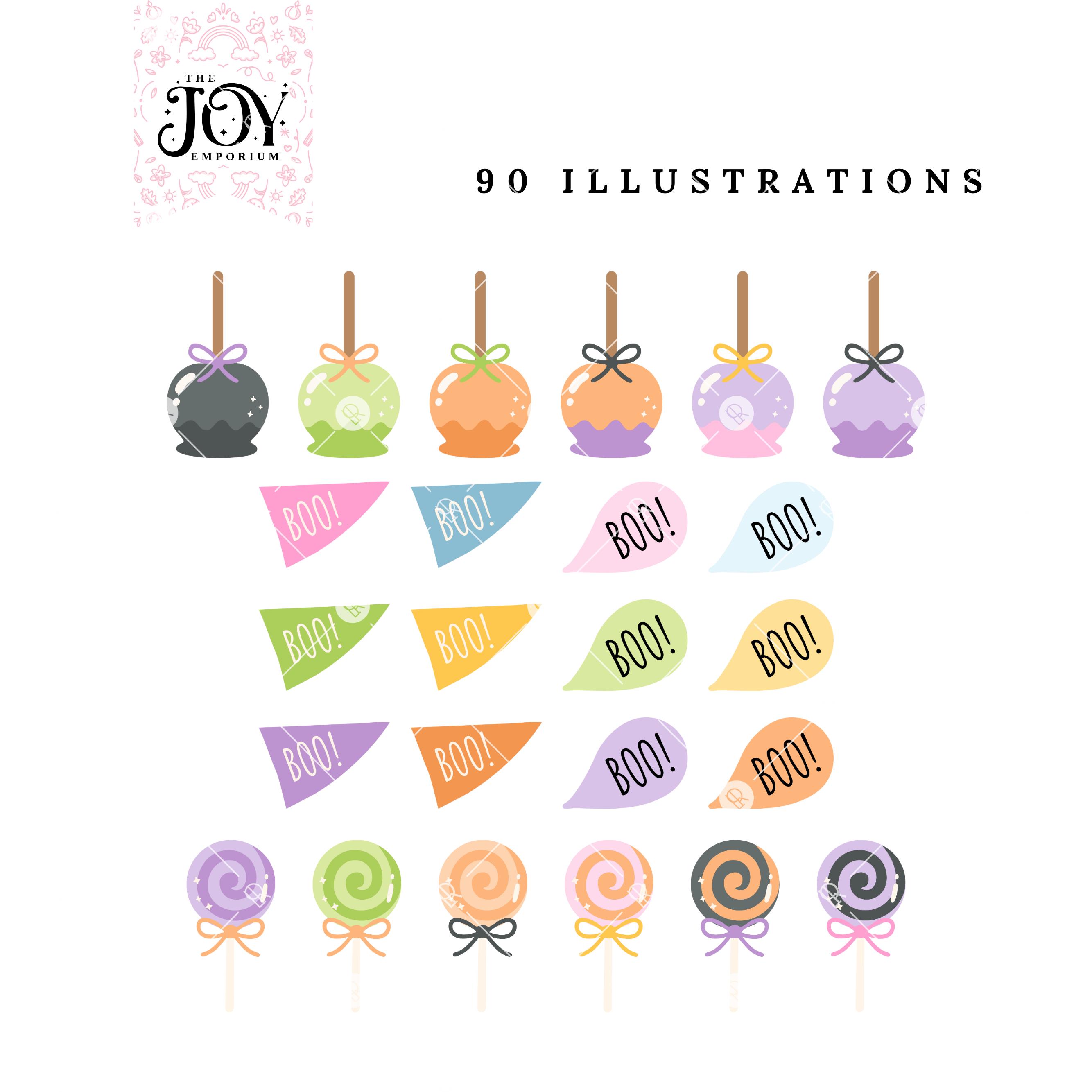 Halloween Candy Clipart Bundle, Cute Spooky Treats PNG, Digital ...