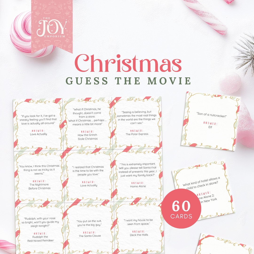 Christmas Movie Quote Trivia Game | Fun Holiday Party Game | Printable ...