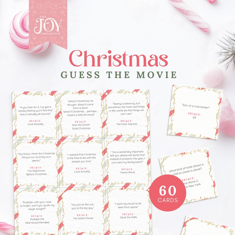 Christmas Movie Quote Trivia Game | Fun Holiday Party Game | Printable ...