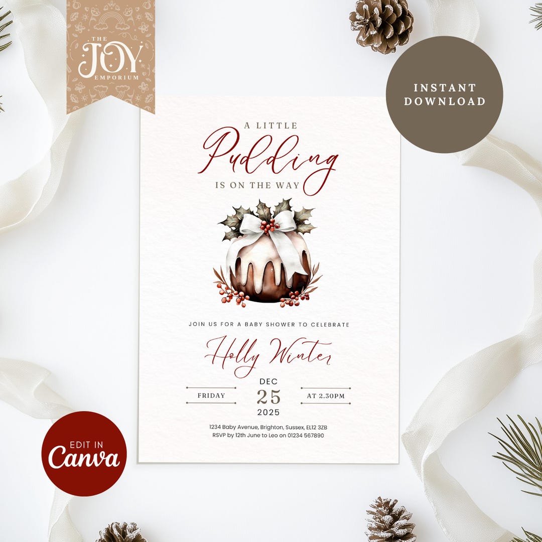 Winter Baby Shower Invitation Template | A Little Pudding is on Their ...