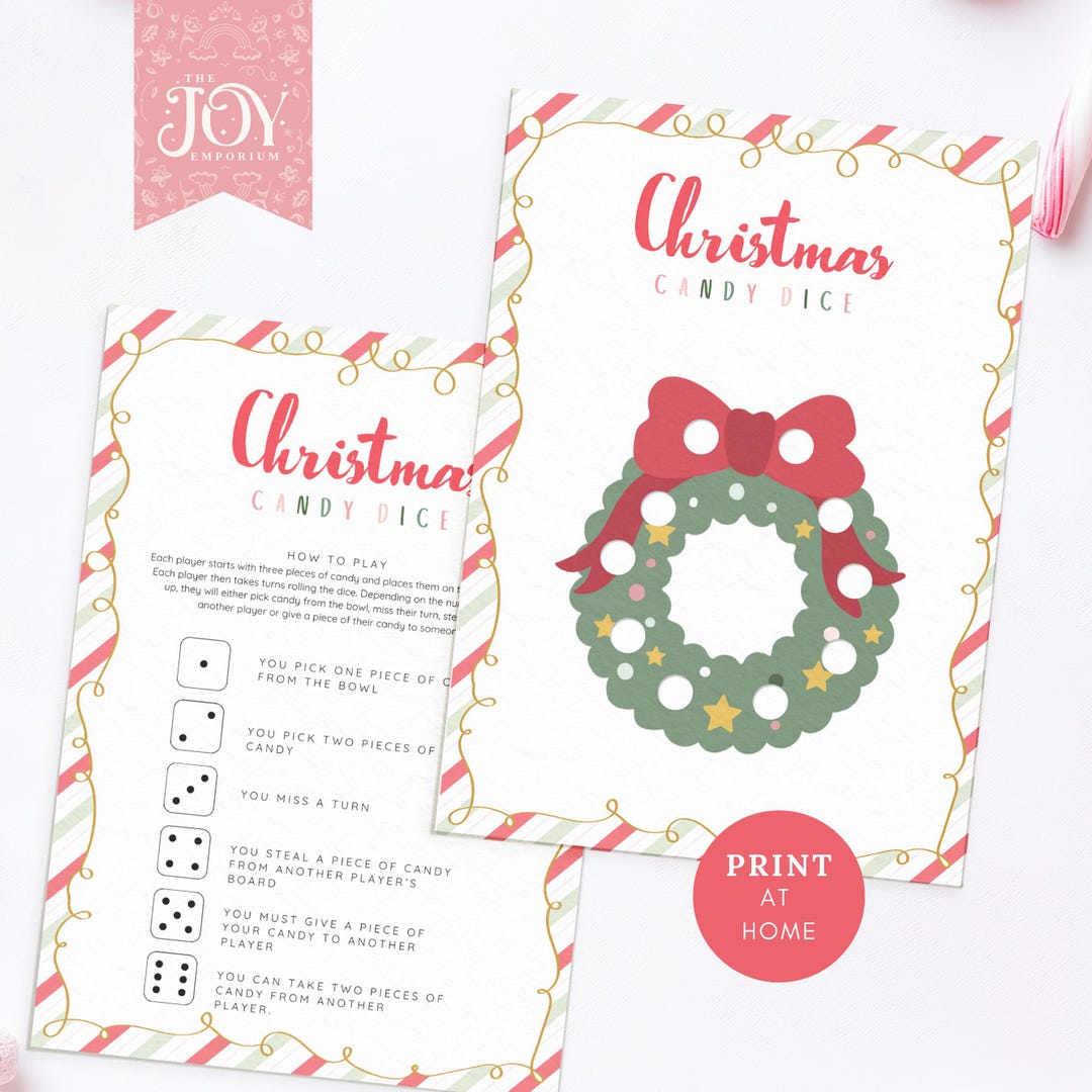 Christmas Candy Dice Game | Fun Printable Activity for Kids | Christmas ...