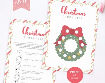Christmas Candy Dice Game Printable | Holiday Game Digital Download ...
