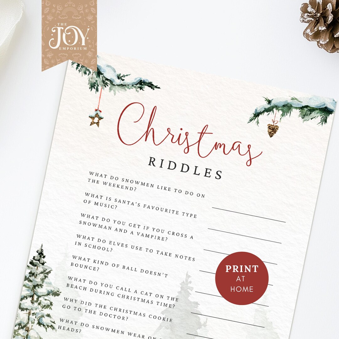 Christmas Riddles Game: Holiday Party Fun (digital Download) - Etsy