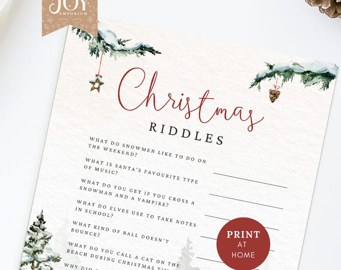 Christmas Riddles, Printable Xmas Games, Holiday Activities, Family Fun ...