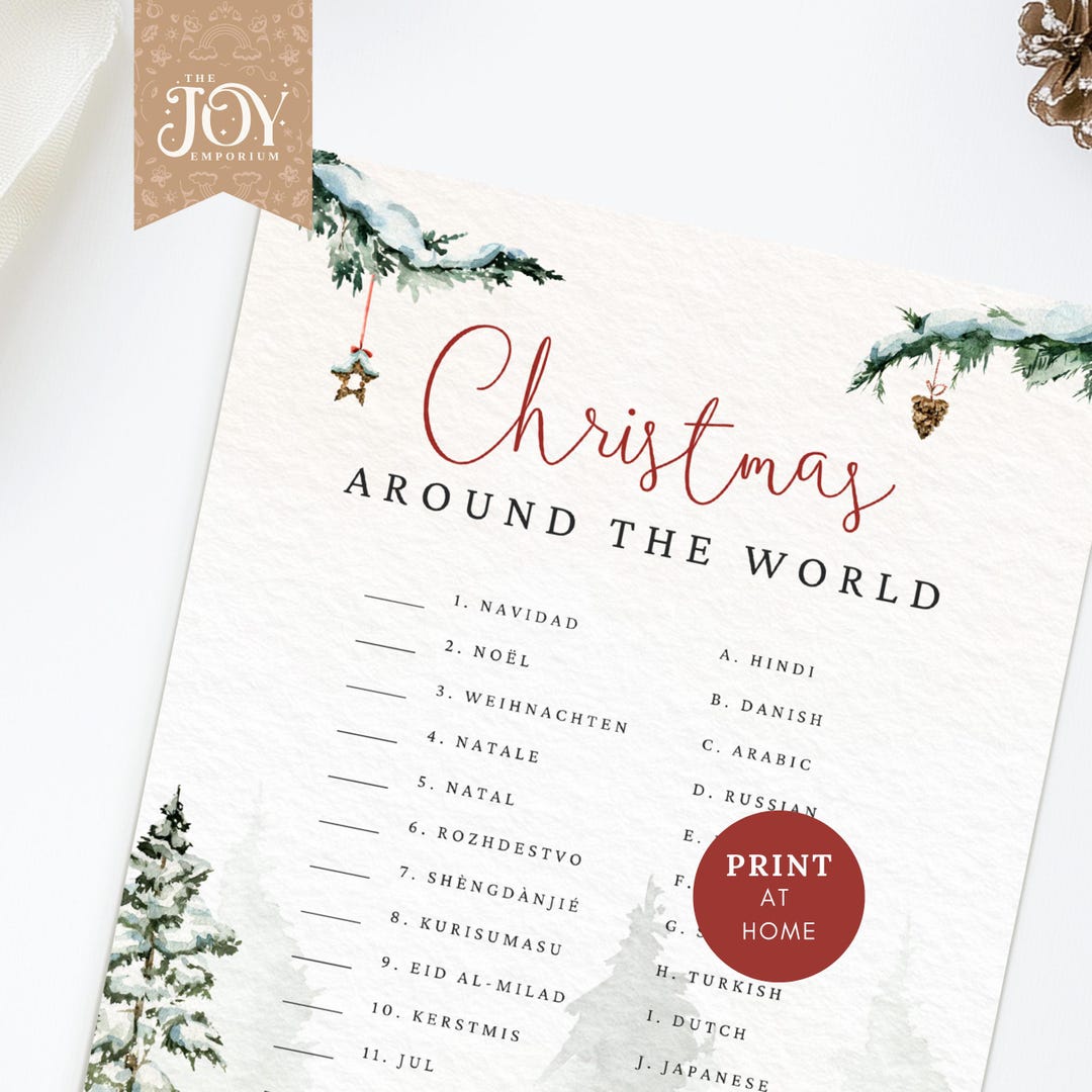Christmas Around the World Game | Printable Holiday Party Game | Fun ...
