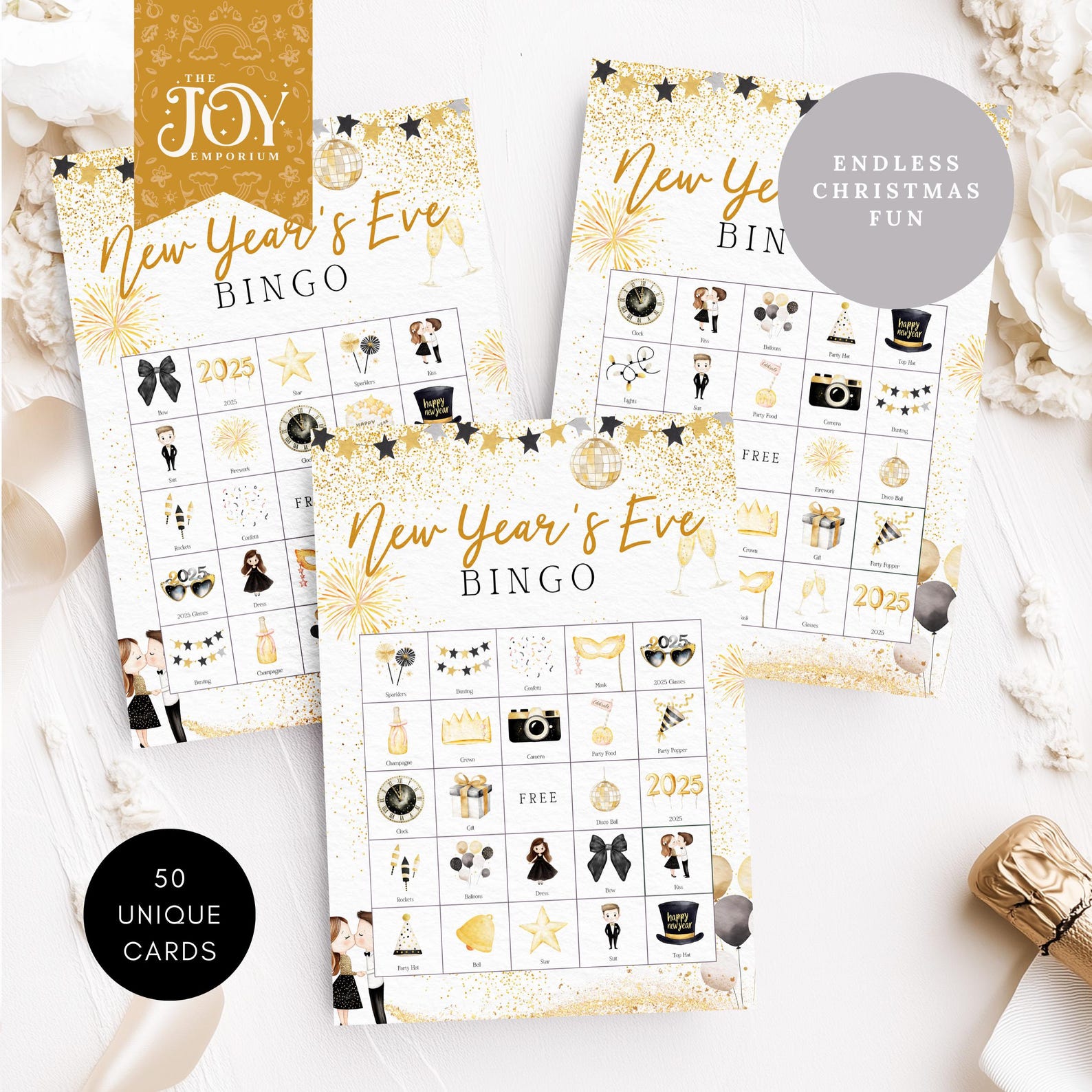 New Years Bingo Game | 50 Printable Cards | Perfect for Family ...