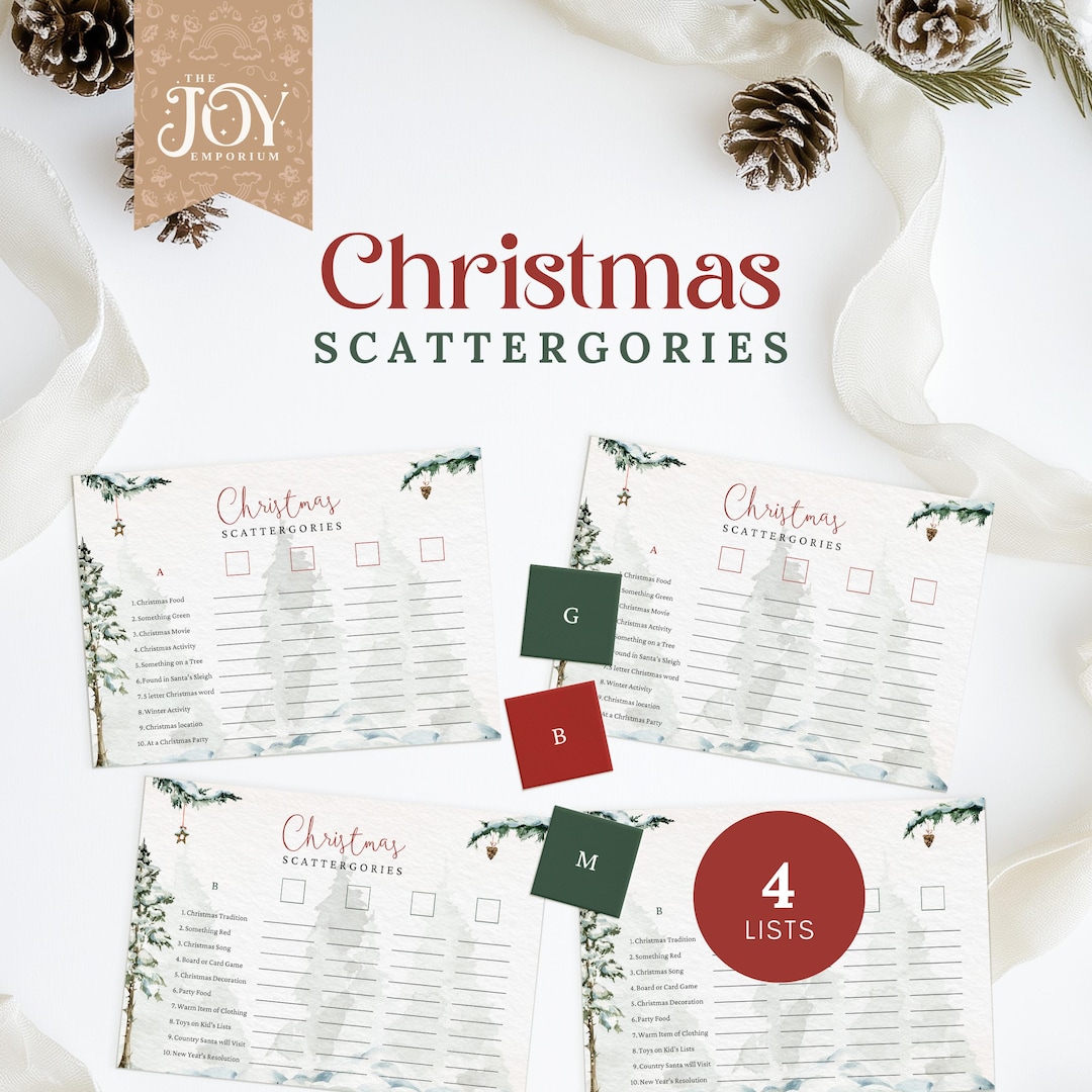 Christmas Scattergories Game | Fun Family Holiday Game | Printable ...