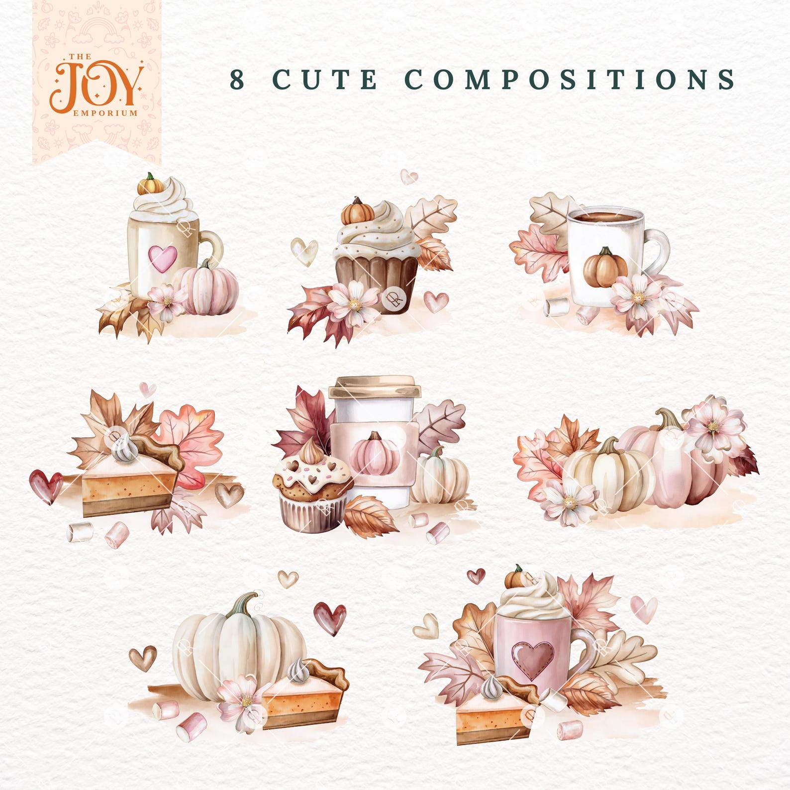 Cute Pumpkin Spice Clip Art | Autumn Clip Art | Watercolour Fall ...