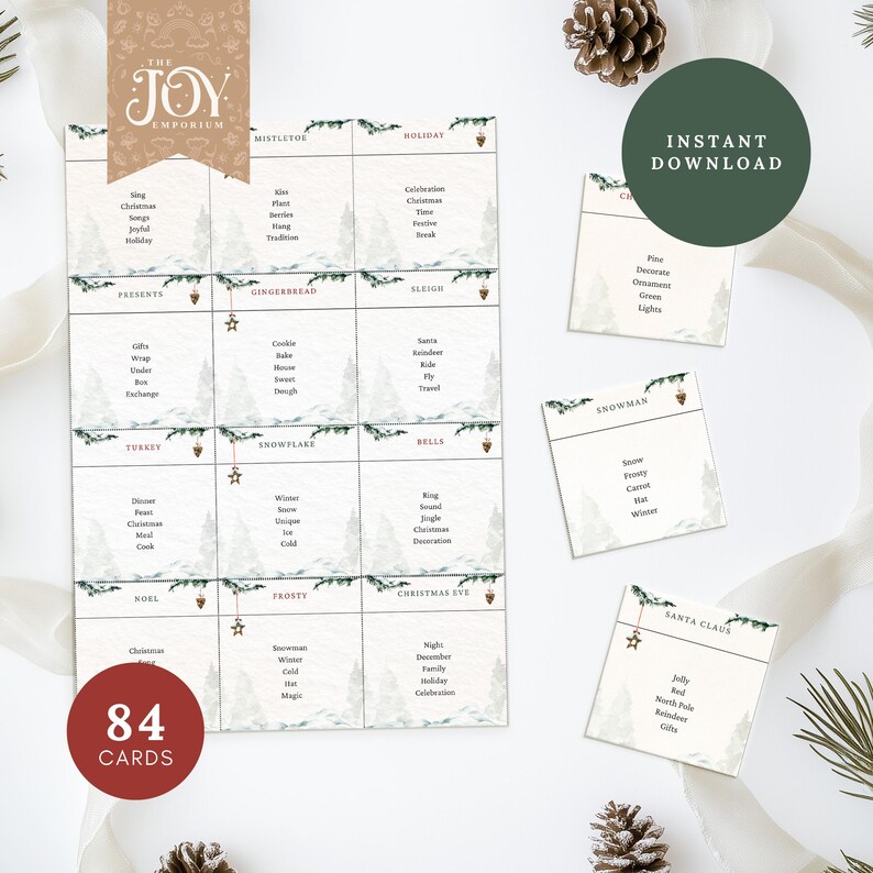 Christmas Forbidden Words | Fun Taboo Game | Printable Family Game ...