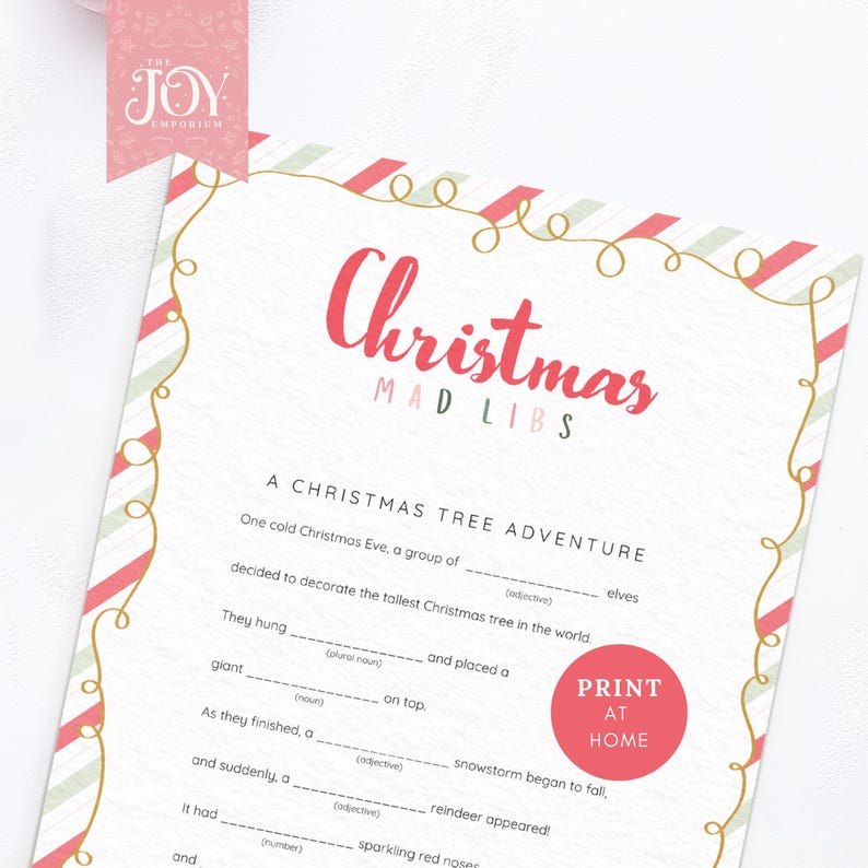 Christmas Mad Libs Game | Printable Christmas Game | Printable Holiday ...