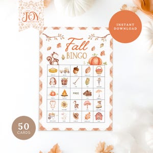 Fall Bingo Game, Printable Autumn Bingo Cards, Kids Fun Activity ...