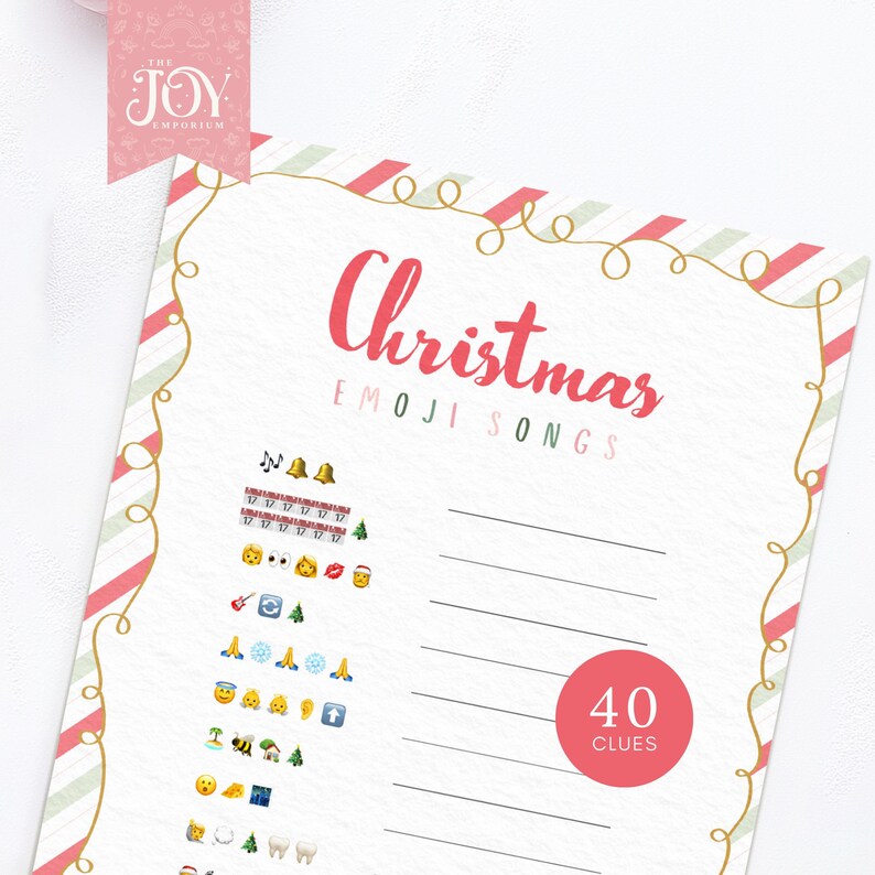 Christmas Songs Emoji Pictionary | Family Fun Game | Holiday Activity ...