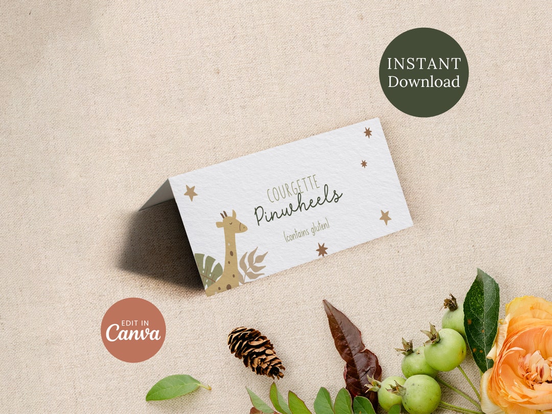 Neutral Safari Food Labels for 1st Birthday Instant Download and ...
