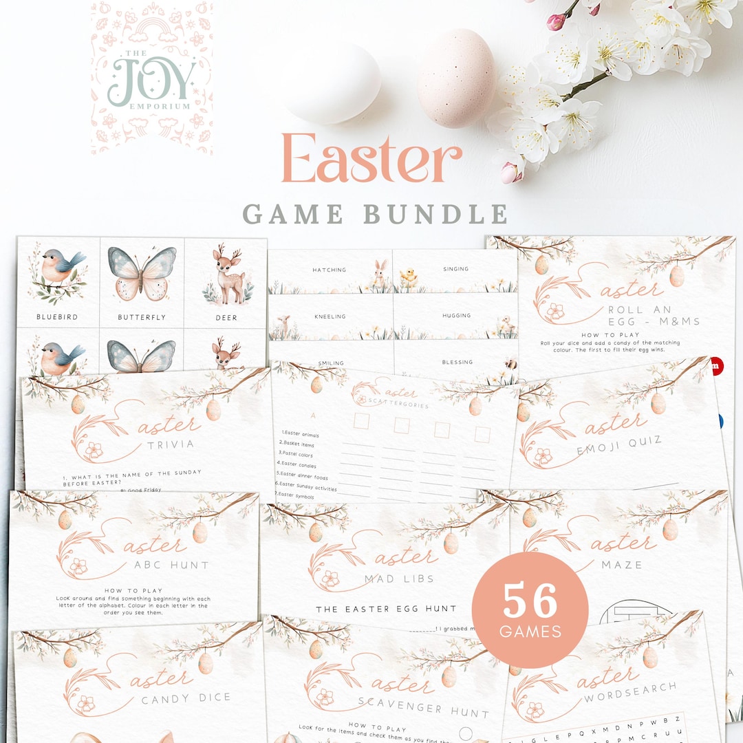 Fun Easter Game Bundle | Printable Games for Family Gathering | Easter ...