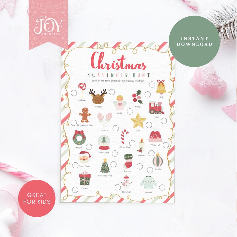 Christmas Scavenger Hunt Printable Games | Toddler & Preschool Activity ...