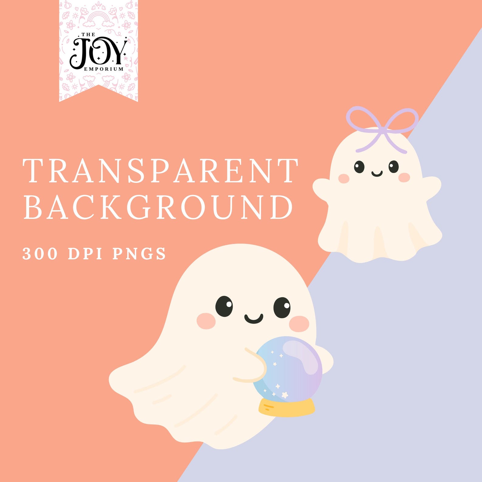 Ghost Kawaii Clipart Bundle – Cute Halloween PNG Designs for ...