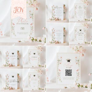 Wildflower Graduation Sign Bundle: 24 Floral Party Printables (editable ...