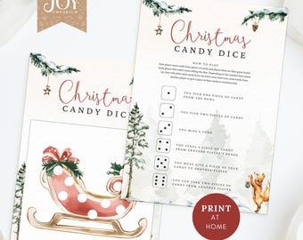 Christmas Candy Dice Game Printable | Holiday Game Digital Download ...