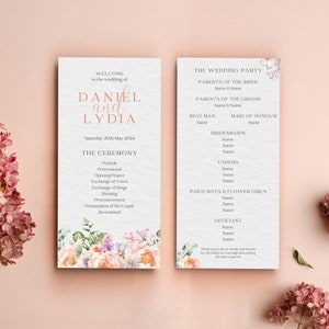 Peach Floral Luxury Bundle - Editable Seating Chart, Table Numbers ...