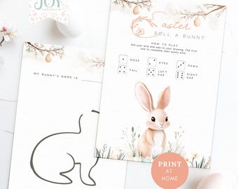 Easter Roll A Rabbit Game | Printable Easter Game | Easter Dice Game ...