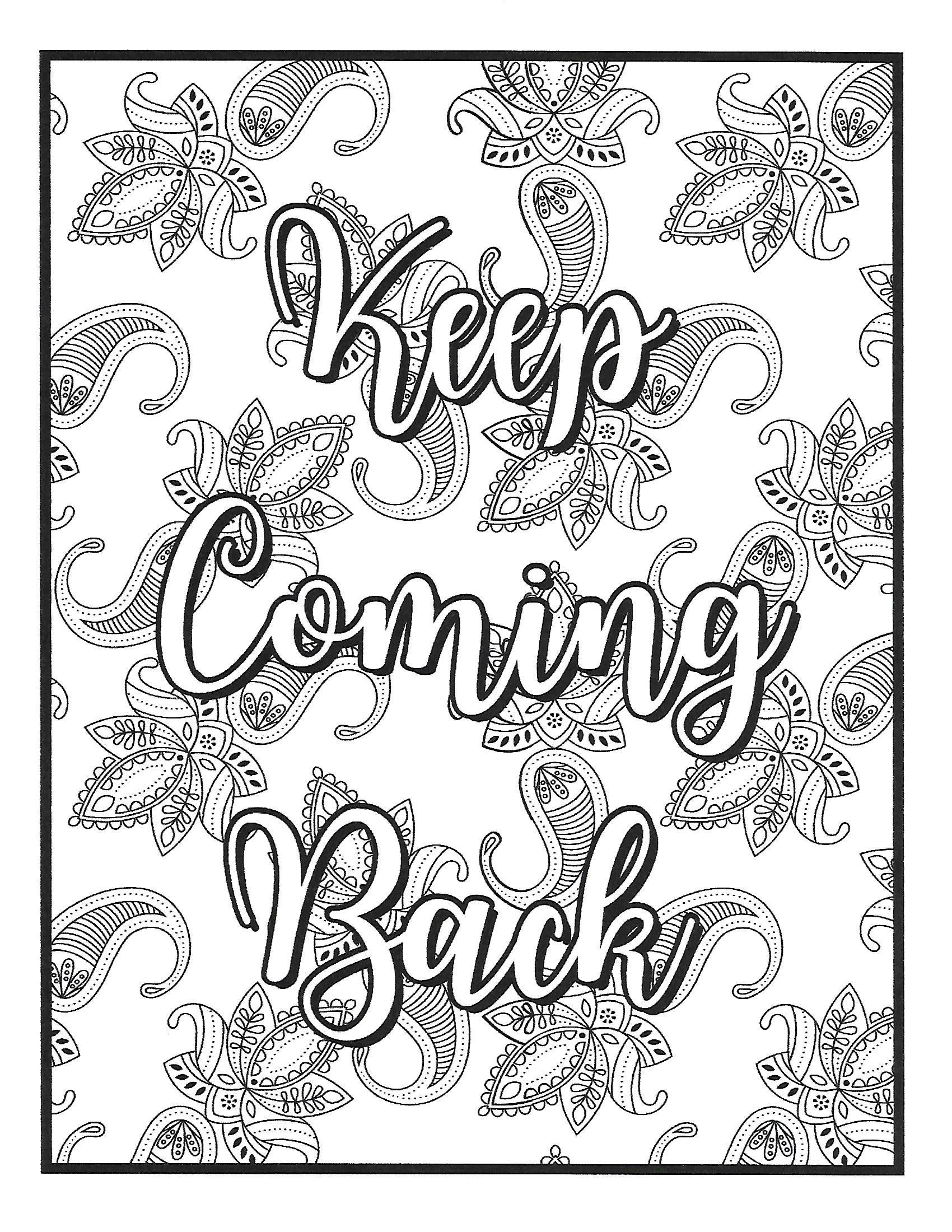 12 Step Recovery Slogans Adult Coloring Pages Etsy