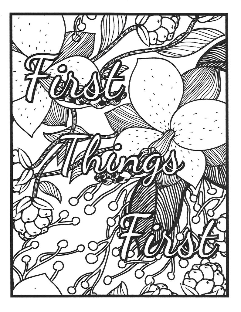 12 Step Recovery Slogans Adult Coloring Pages Etsy