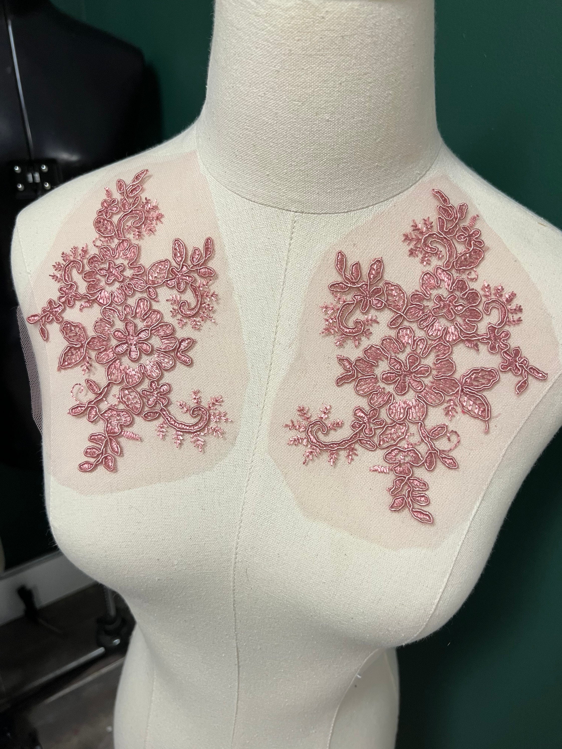 Blush Pink Floral Appliqué Pair - Etsy