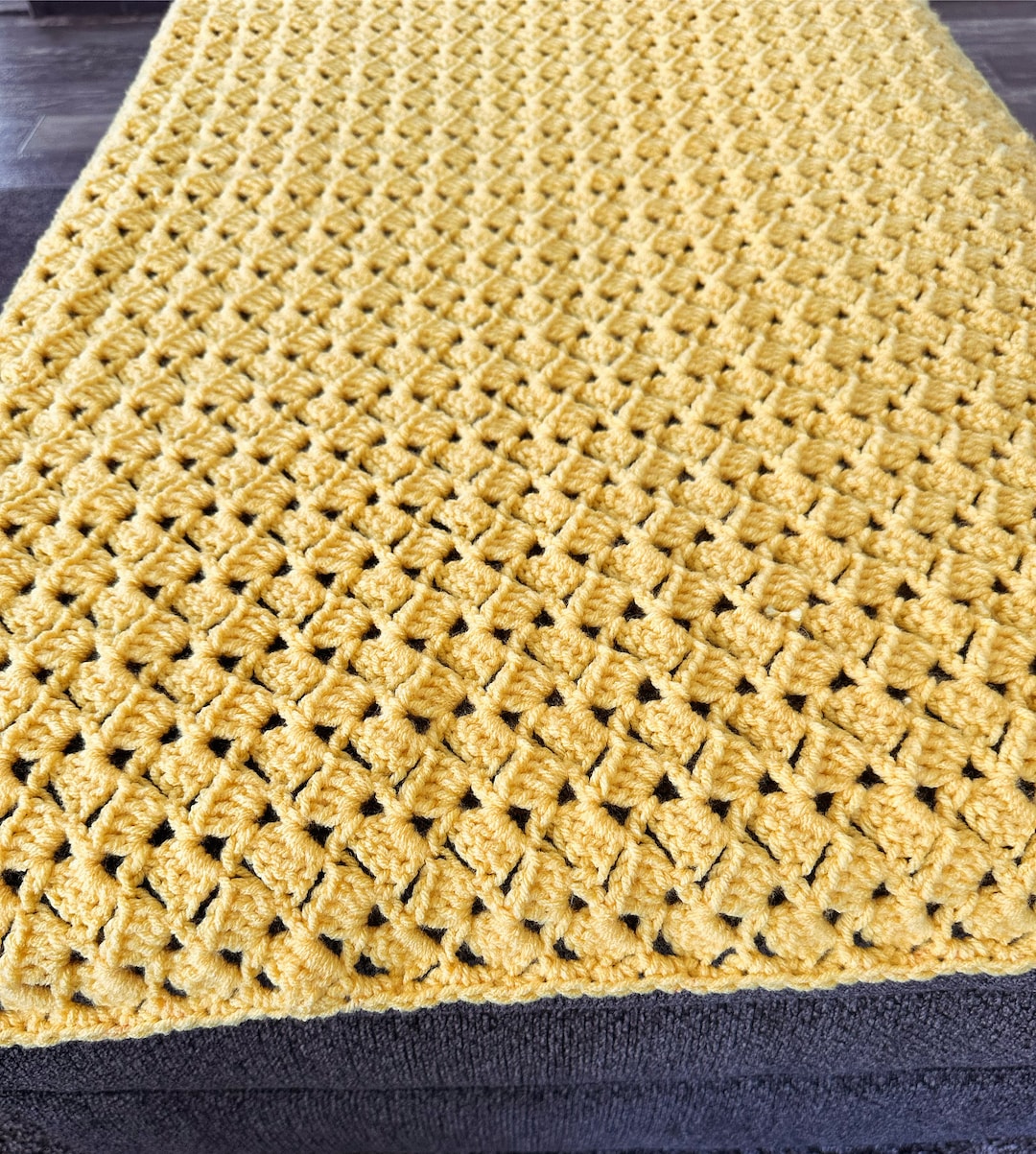 Soft Yellow Crochet Baby Blanket - Etsy
