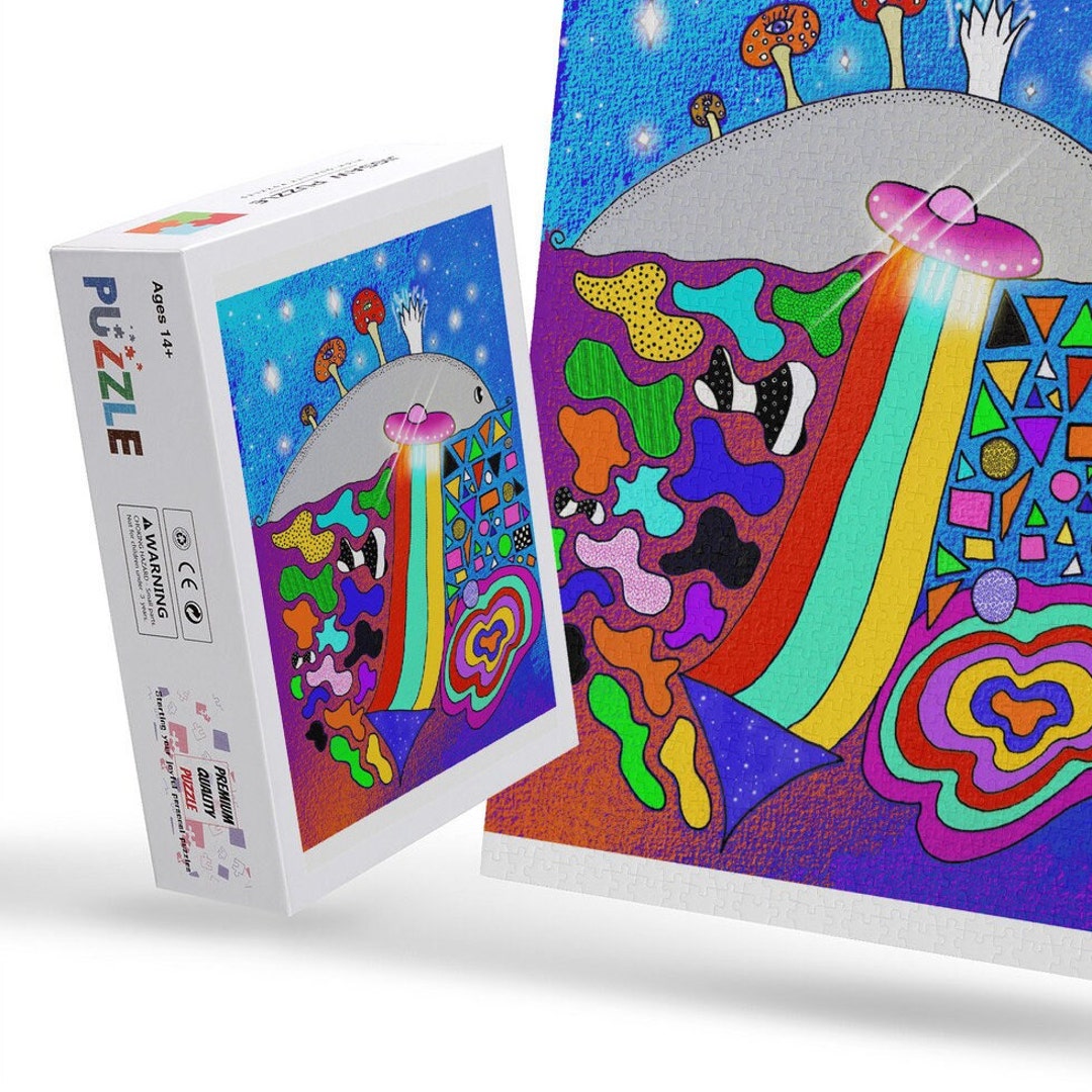 PUZZLE Trippy Ocean Cardboard Jigsaw Puzzle mini-1000-piece - Etsy