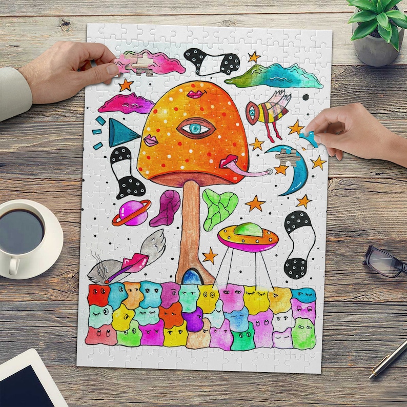 TRIPPY MUSHROOM PUZZLE Gift Jigsaw Trippy Puzzle 300-piece - Etsy