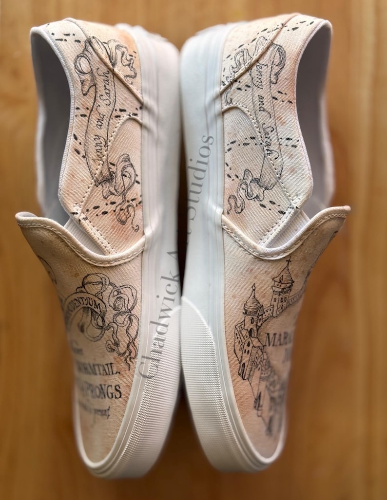 Hand Drawn Marauder’s Map Inspired Toms Vans Converse Shoes Harry ...