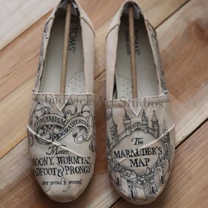 Hand Drawn Marauder’s Map Inspired Toms Vans Converse Shoes Harry ...