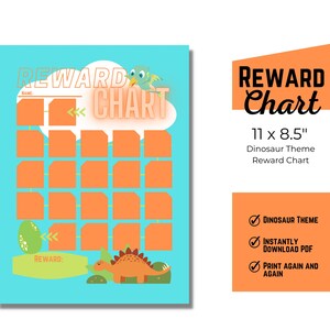 Dinosaur Reward Chart: Kids Behavior Tracker (PDF) - Etsy