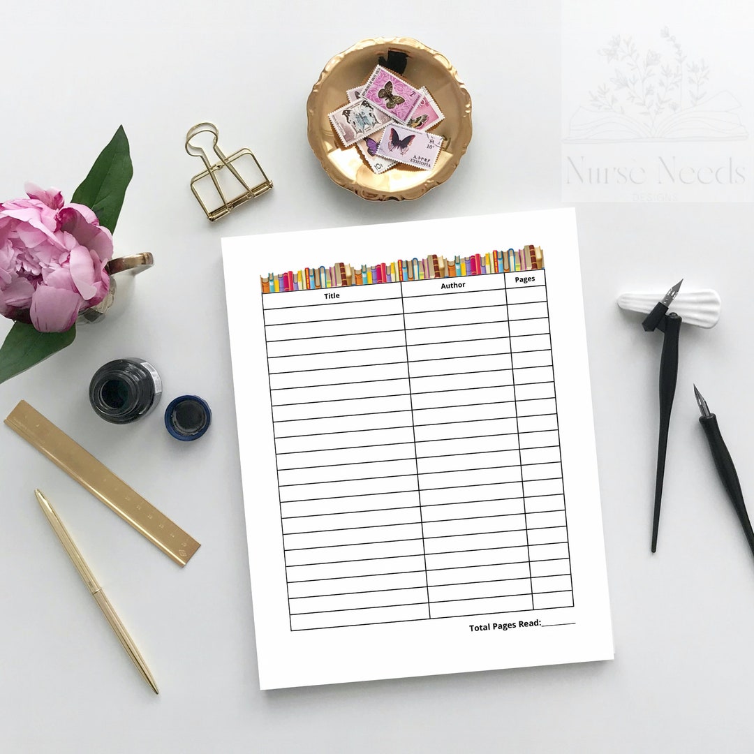 Pages Read Book Tracker Digital Download, Bookish Tracker Log, Reading ...