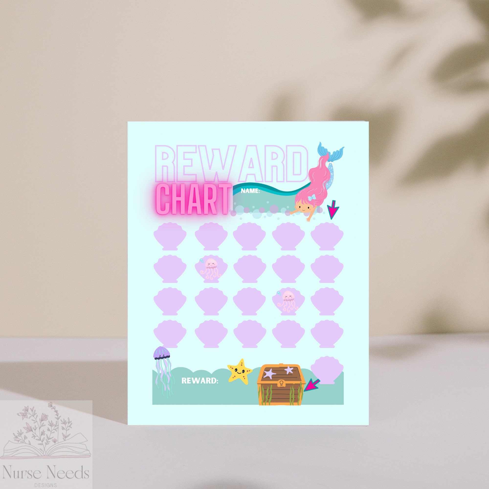 Printable Mermaid Reward Chart Instant Download Sticker - Etsy Canada