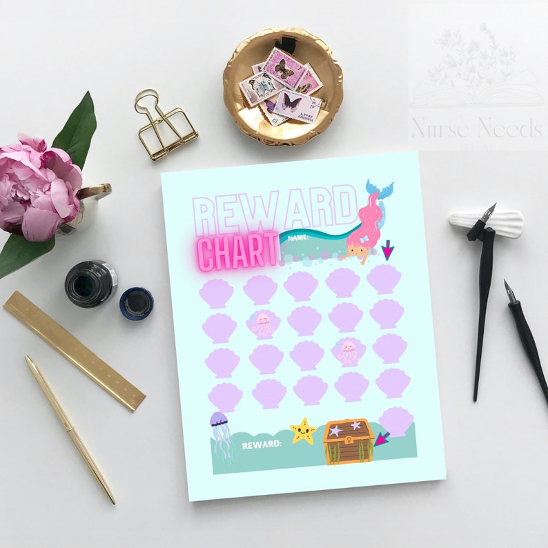 Printable Mermaid Reward Chart Instant Download Sticker - Etsy