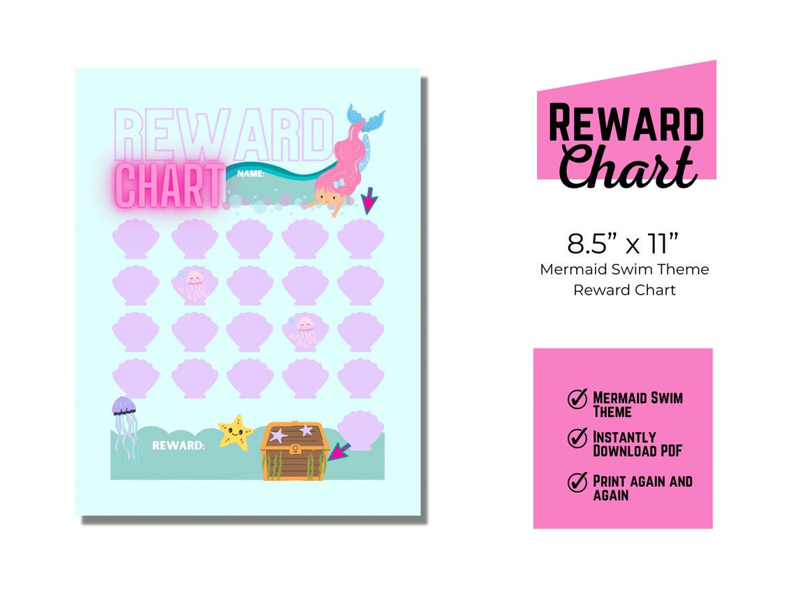 Printable Mermaid Reward Chart Instant Download Sticker - Etsy