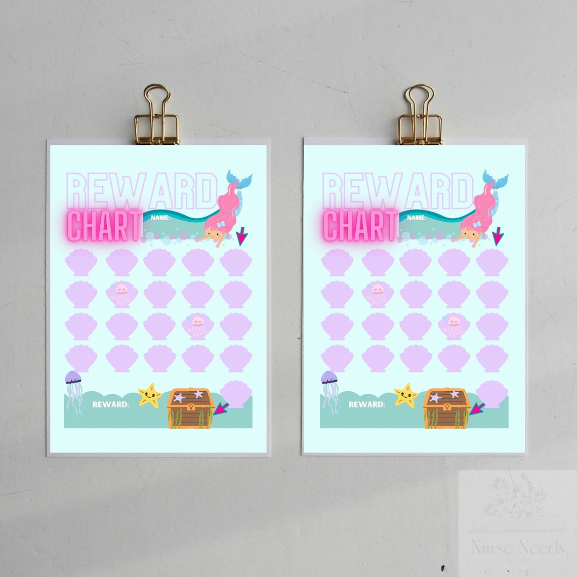 Printable Mermaid Reward Chart Instant Download Sticker - Etsy