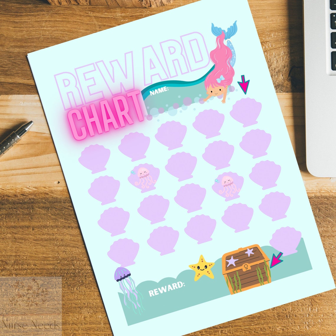 Printable Mermaid Reward Chart Instant Download Sticker - Etsy