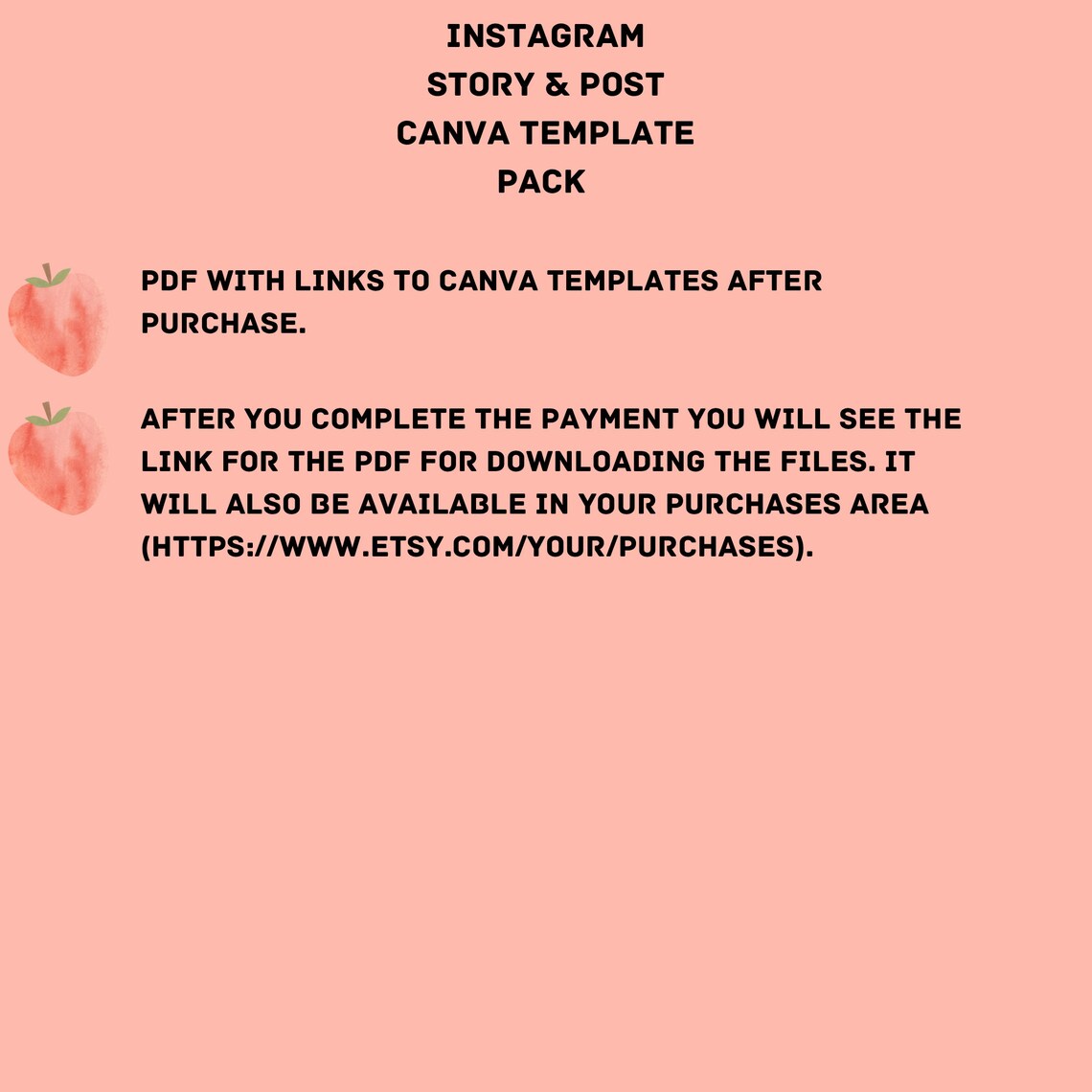 Peach Instagram Templates for Canva Girly Instagram Template - Etsy