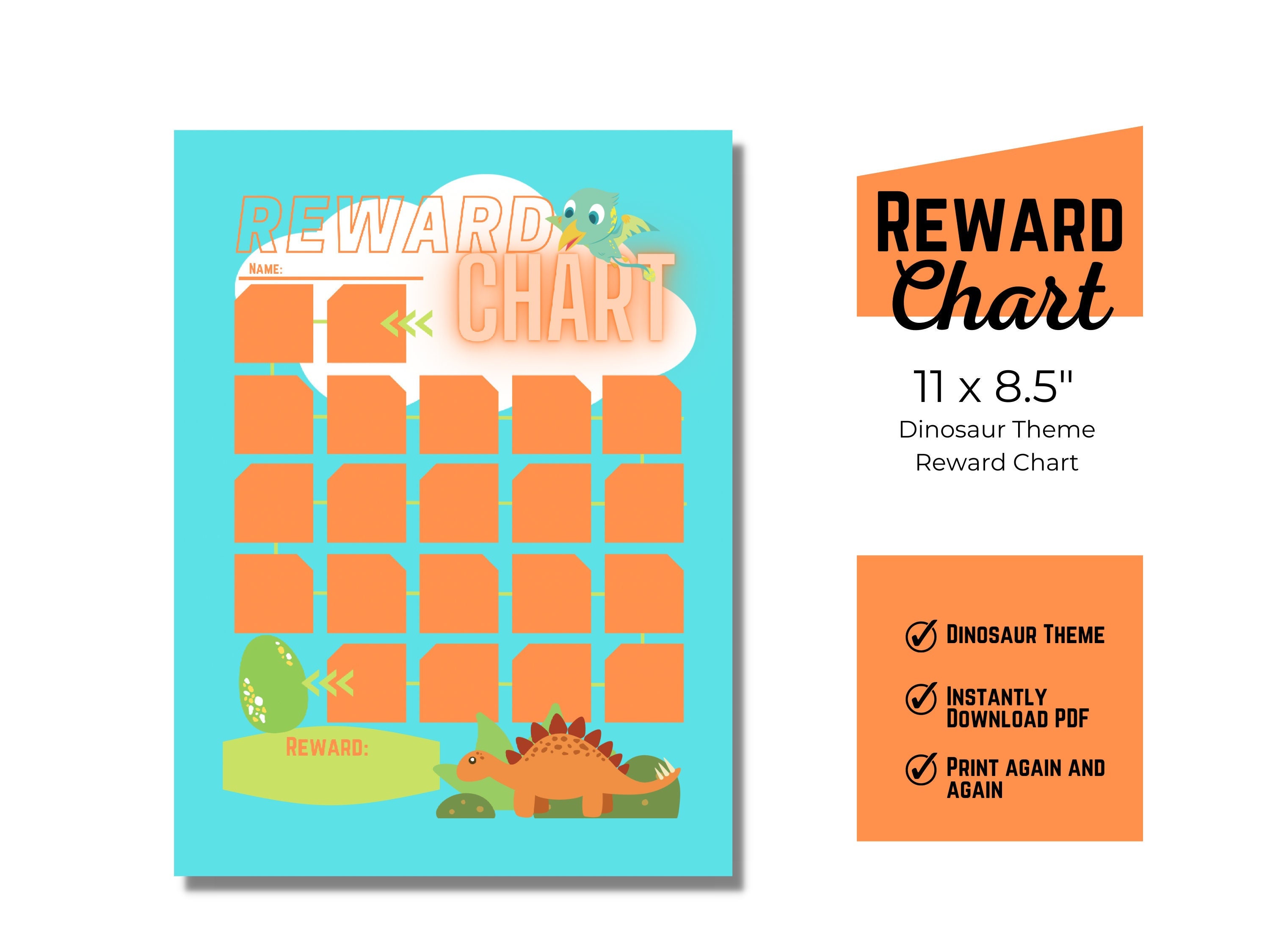 Dinosaur Reward Chart Dino Reward Chart Dino Behavior Chart - Etsy UK