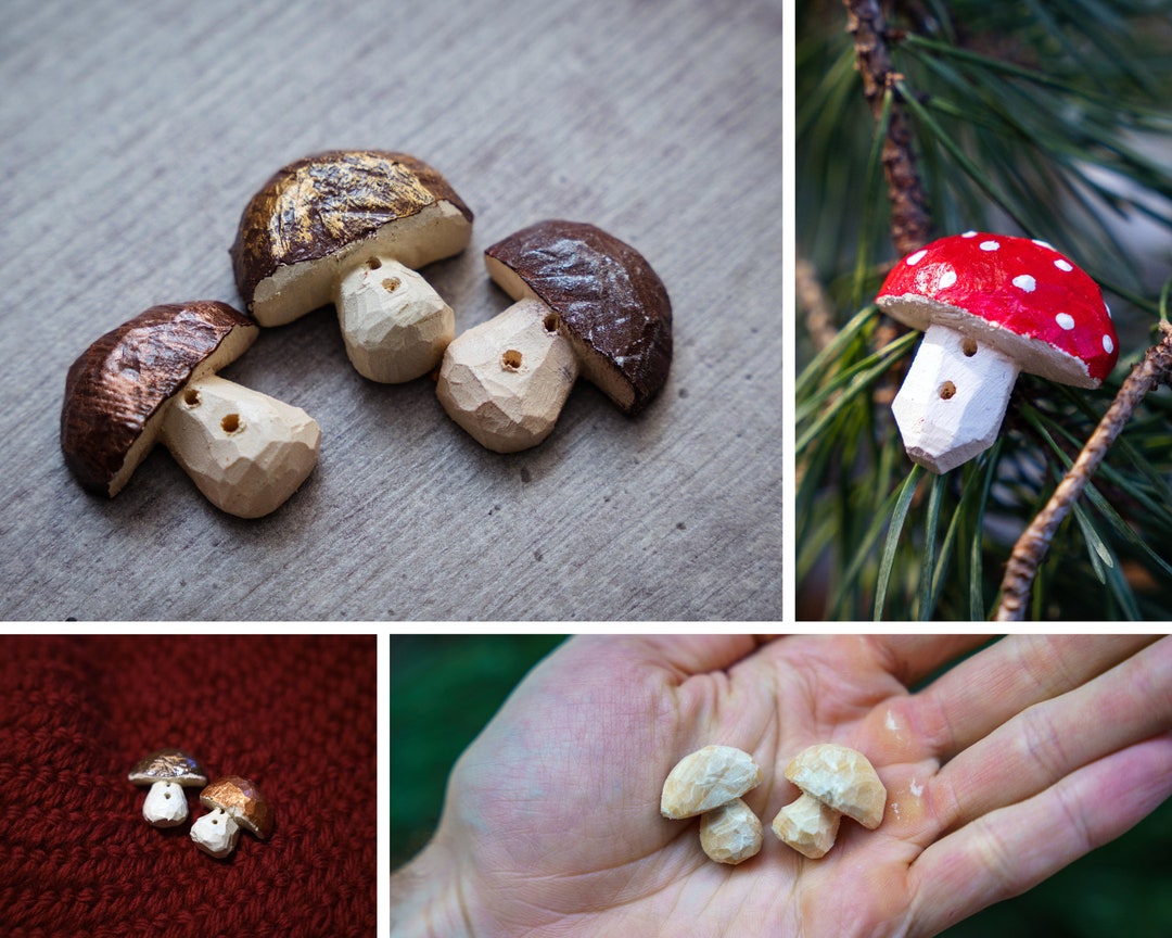 Crafty Wooden Mushroom Tags for Sewing and DIY Projects - 25mm Size ...