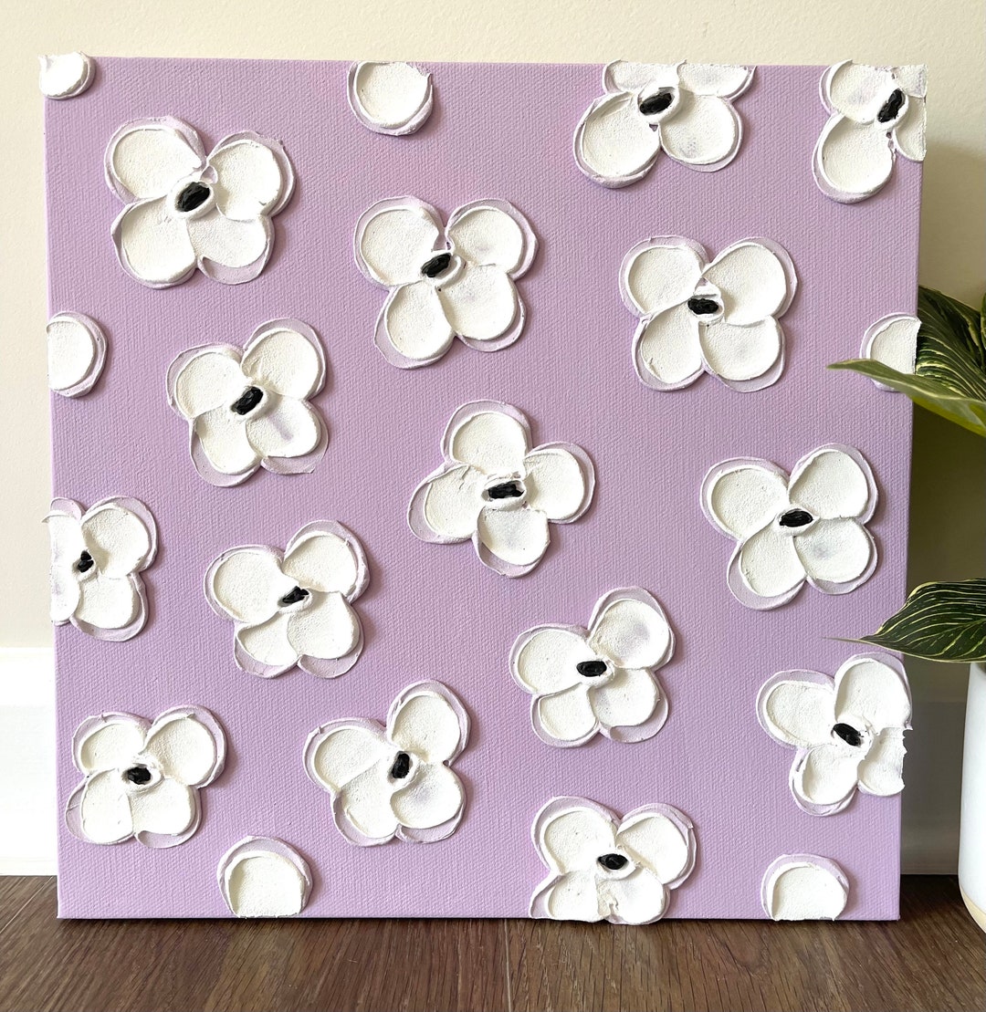 Texture Painting | Texture Floral Art| Textured Flower Painting | Wall ...